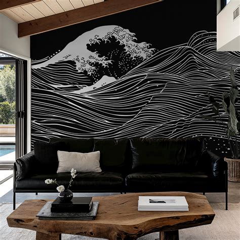 Waves Of Life Black And White Ocean Wallpaper