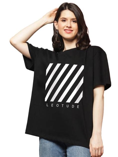 Buy Leotude Cotton Half Sleeve Regular Fit Printed T Shirt For Women