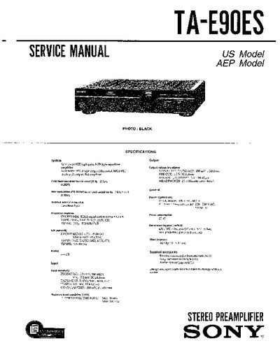 Sony Ta E90es Service Manual Repair Schematics