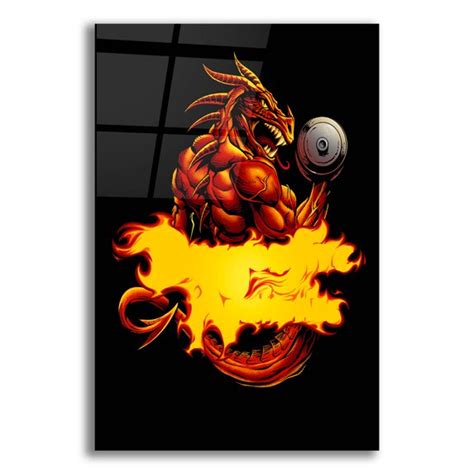 Epic Art Dragonfire Logo Fire By Flyland Designs Acrylic Glass Wall