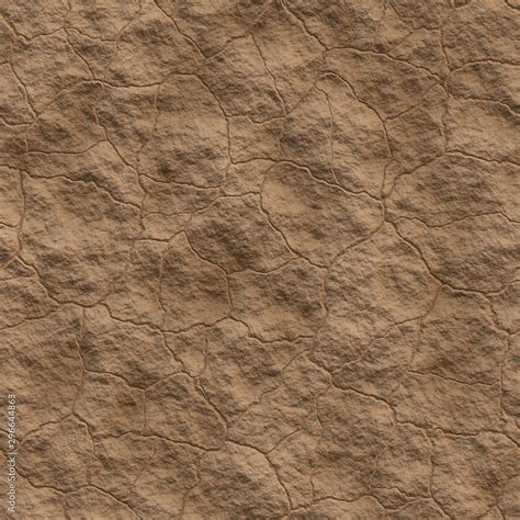 Dried Cracked Light Brown Mud Desert Texture Seamless And Tileable