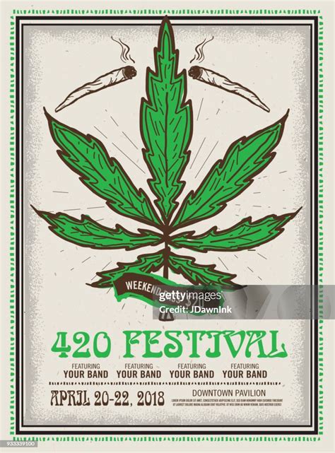 Happy 420 Festival Design Poster Template High Res Vector Graphic