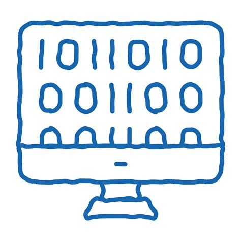 artificial intelligence binary code doodle icon hand drawn illustration 19478098 vector art at
