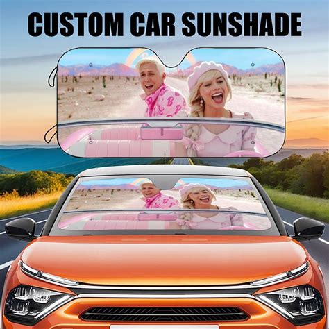 Pink Doll Car Sun Visor Movie Theme Car Sun Visor Pink Girl Car Windshield Cover Car Sun