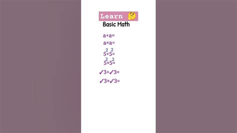 Basic Math Learning Math Mathshorts Education Youtube