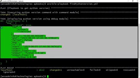 Section 18 Video 2 Simple Playbook To Get Python Version Ansible