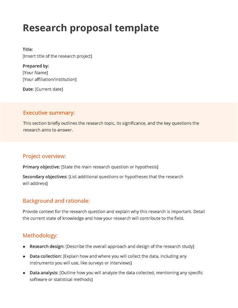 Research Proposal Sample Template Template Samples