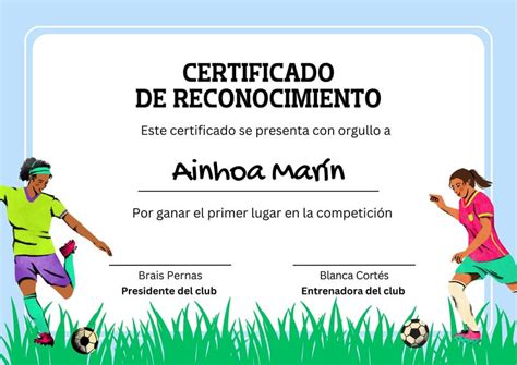 Plantillas Para Certificados Deportivos Editables Canva