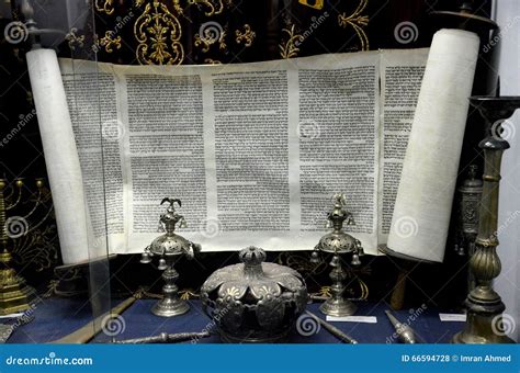 Hebrew Scroll And Religious Objects At Jewish Historical Museum