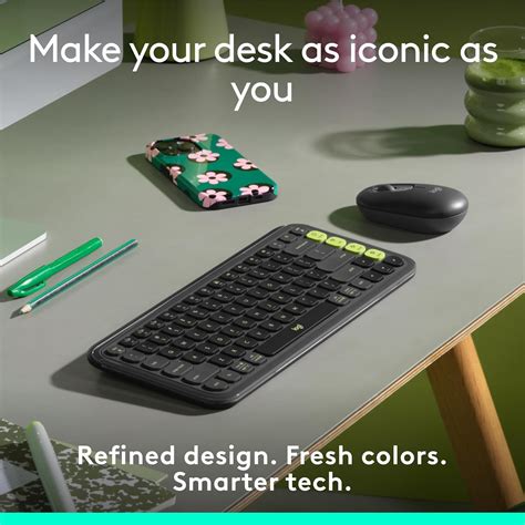 Logitech Pop Icon Keys Bluetooth Wireless Keyboard Graphite And Green