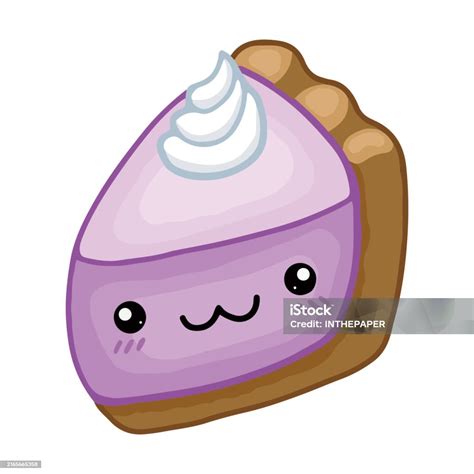 Kawaii Purple Pie Stock Illustration Download Image Now Baked