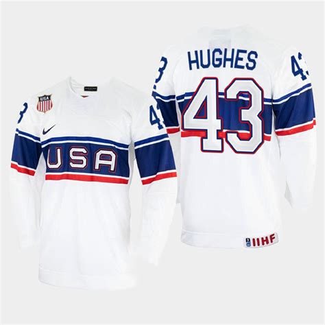 Luke Hughes 2022 Iihf World Championship Usa Hockey Jersey White 43
