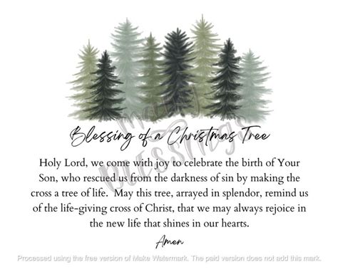 Christmas Tree Blessing Catholic Christian Art Print Etsy