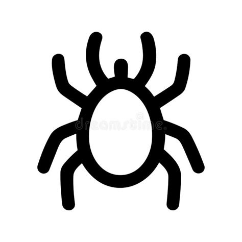 Simple Bold Tick Shape Insect Bug Danger Outline Icon Symbol Stock Illustration Illustration