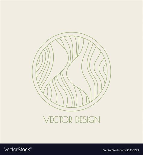 Round Logo With Organic Shapes Royalty Free Vector Image