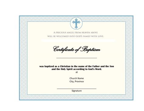 Free Printable Baptism Certificate Templates