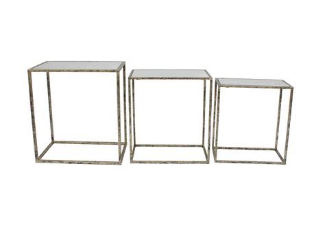 Irma Set Of 3 Tables Mirrored Top Furnituredesigngallery