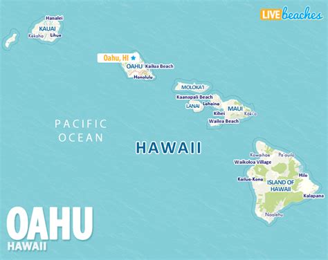 Map Of Oahu Hawaii Live Beaches