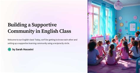 Building A Supportive Community In English Class