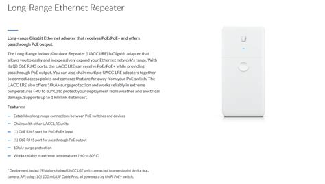 Ubiquit Uacc Lrei Long Range Ethernet Repeater Receives Poepoe And