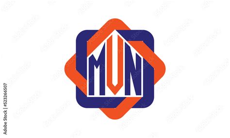 mvn three letter real estate logo with home icon logo design vector