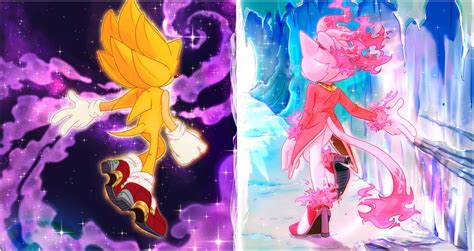 Sonic The Hedgehog Blaze The Cat Super Sonic And Burning Blaze Sonic And 1 More Drawn By