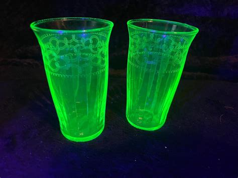 Two Small Uranium Glasses Etsy
