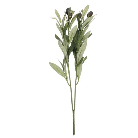Simulation Olive Leaf Stems Artificial Olive Leaf Stem Fake Leaf Stem Ornament Greenery Stem