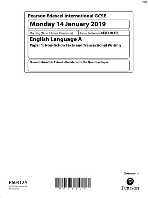 January 2019 R Qp Paper 1 Edexcel A English Language Igcse Pdf