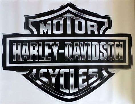 Harley Davidson Silver Bar And Shield Extra Large Trailer Decal Sticker