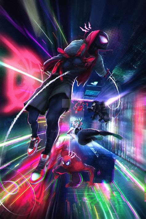 Spiderman Into The Spiderverse Fan Art By Jun Oh Marvel Spiderman Art