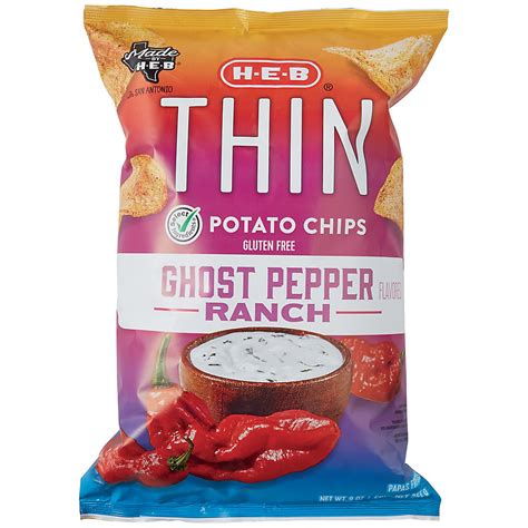 H E B Select Ingredients Thin Ghost Pepper Ranch Potato Chips