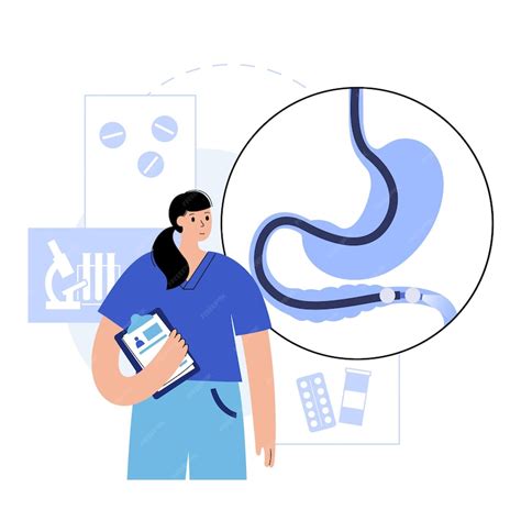 Premium Vector Balloon Assisted Enteroscopy Visualization Of The