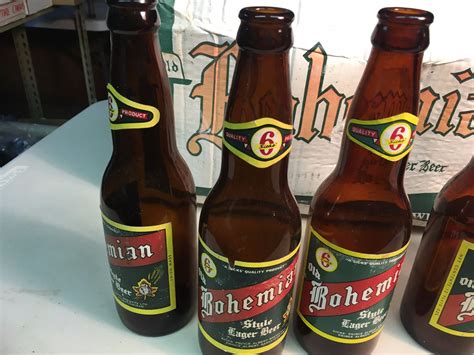 Bohemian Beer Box And Labelled Bottles 5 Sicks Brewery Prince Albert