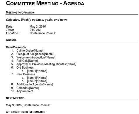 15 Best Meeting Agenda Templates For Word