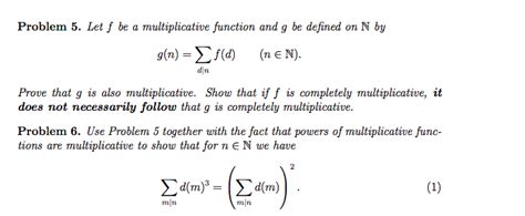solved problem 5 let f be a multiplicative function and g