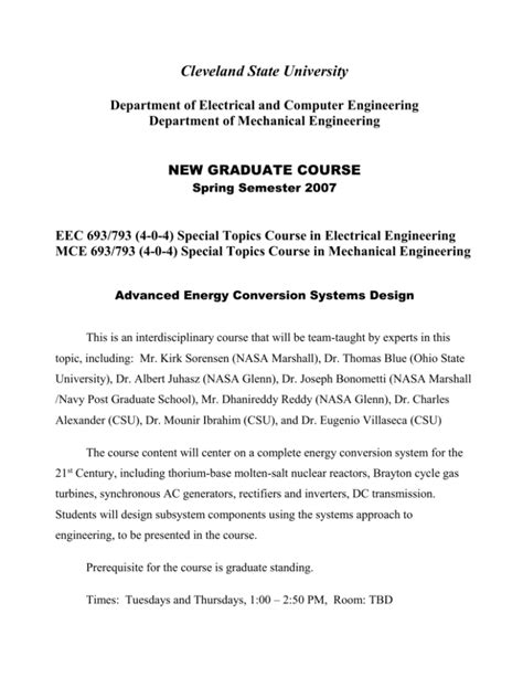 Advanced Energy Conversion Systems Design