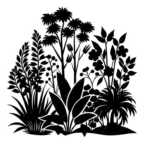 Download Plant And Tree Vector Silhouette Eps File For Design Premium