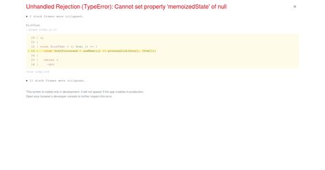 Cannot Set Property Memoizedstate Of Null Codesandbox