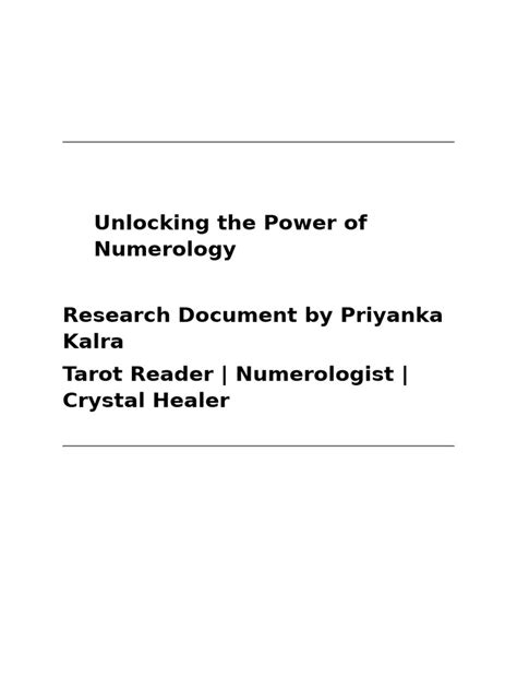 Unlocking Power Of Numerology Pdf