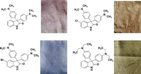 Dye Structures Along With Their Respective Dyed Silk Fabric Color