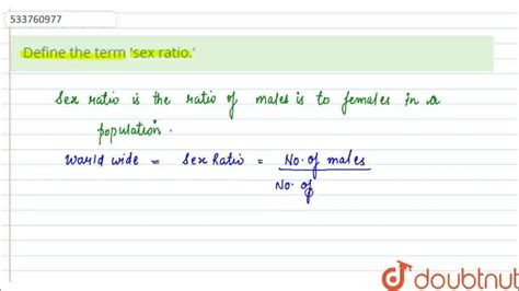 Define The Term Sex Ratio Class 12 Population Composition