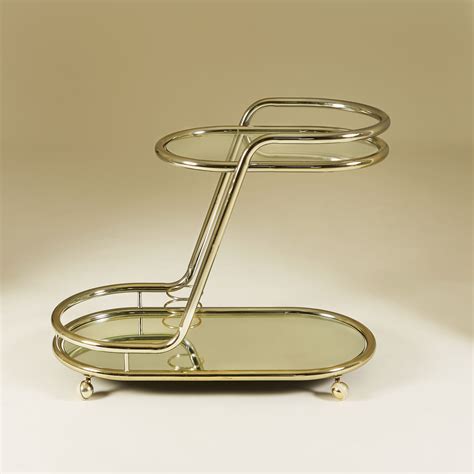 American 1970s Brass Tubular Drinks Trolley Valerie Wade