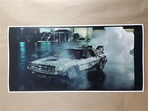 Back To The Future Delorean Movie Scene Poster 12 X 24 Eighties Race