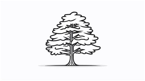 Vector Black Line Icon Of Cedar Tree Flat Design Premium Ai Generated