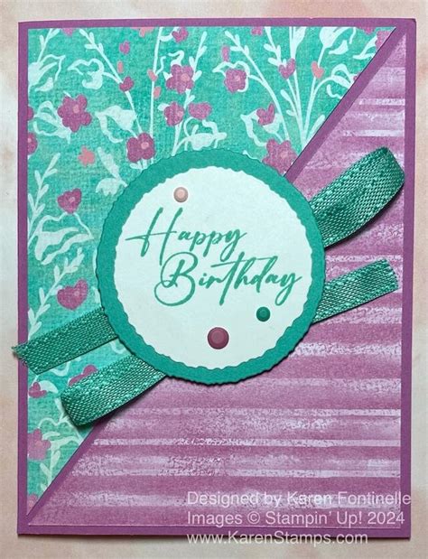 Unbounded Beauty Split Birthday Card Stamping With Karen