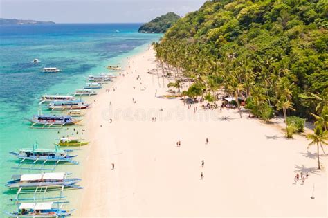 Puka Shell Beach Boracay Island Philippines Aerial View Stock Image