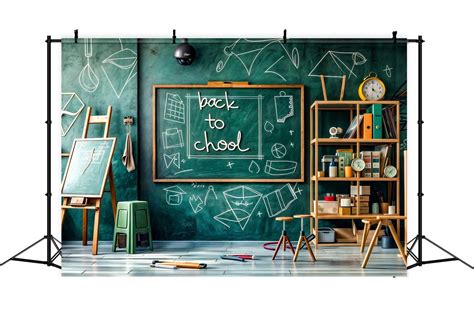 Back To School Backdrops Green Chalkboard Math Classroom Backdrop Gq3