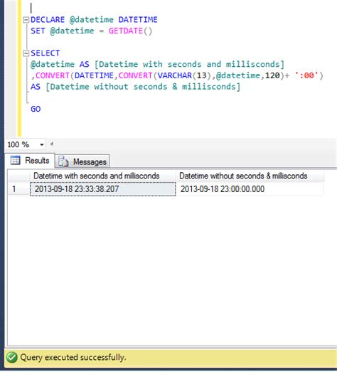 Sql Server Multiple Ways To Remove Milliseconds From Datetime