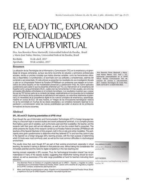 Pdf Ele Ead Y Tic Explorando Potencialidades En La Ufpb Virtual